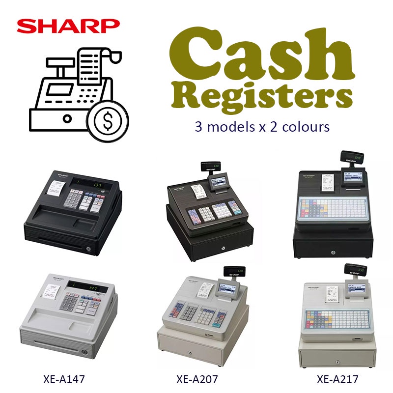 [SHARP] cash register machine, 3 models by 2 colours | Shopee Singapore
