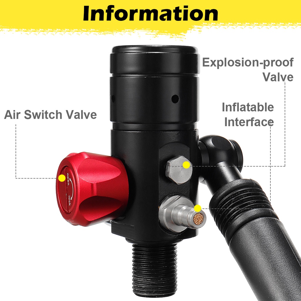 1L Mini Respirator Air Tank Hand Pump DIDEEP Scuba Diving Cylinder ...