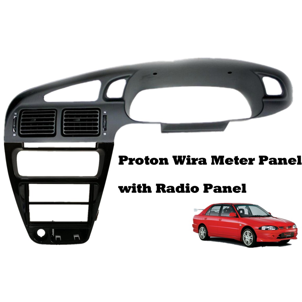 Proton Wira Meter Panel with Radio Panel / Cassette Panel - Black ...