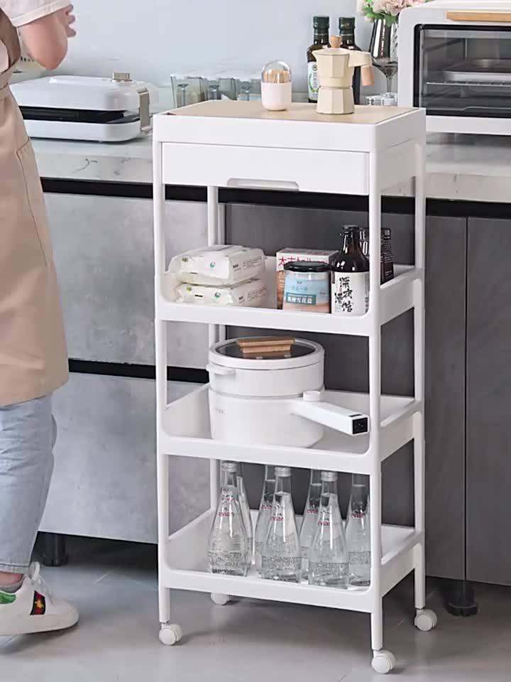 2-tier/3-tier/4-tier Movable Shelf Drawer Trolley Cart with wheels ...