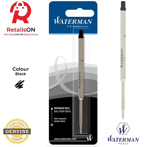 Waterman Refill Ballpoint Black - Medium (M) / Ball Point Pen Refill ...