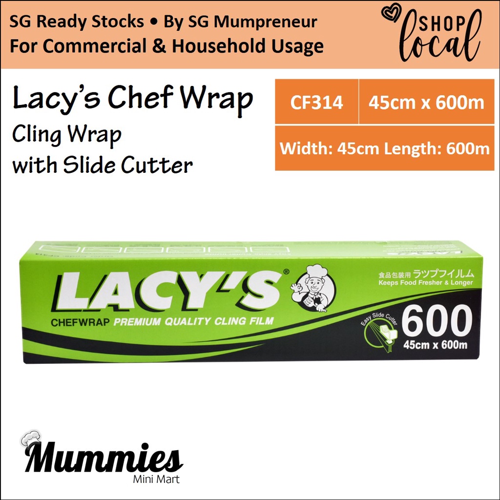 [SG STOCK] Lacy's Cling Wrap w Slide Cutter | Chef Wrap | Kitchen Food ...