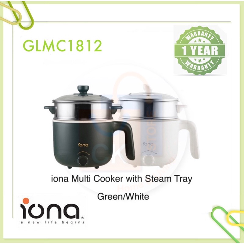 iona 1.2L GLMC 1812 Ceramic Multi Cooker (Non-Stick) with Steam Tray ...