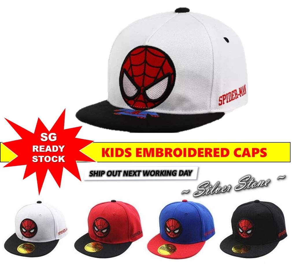 [SG READY STOCK] Children Cartoon Kids Spiderman Cap Embroidered Caps ...