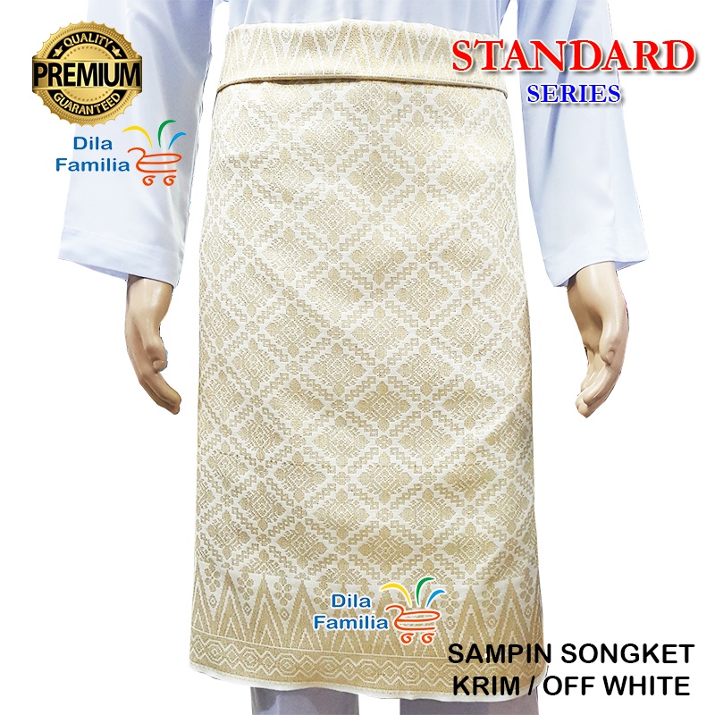 Sampin Songket Wedding Groom Side Raya Weaving Cream Silver Gold Gold ...