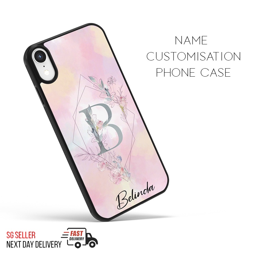 🇸🇬 Floral Phone Case With Alphabet and Name | Shopee Singapore