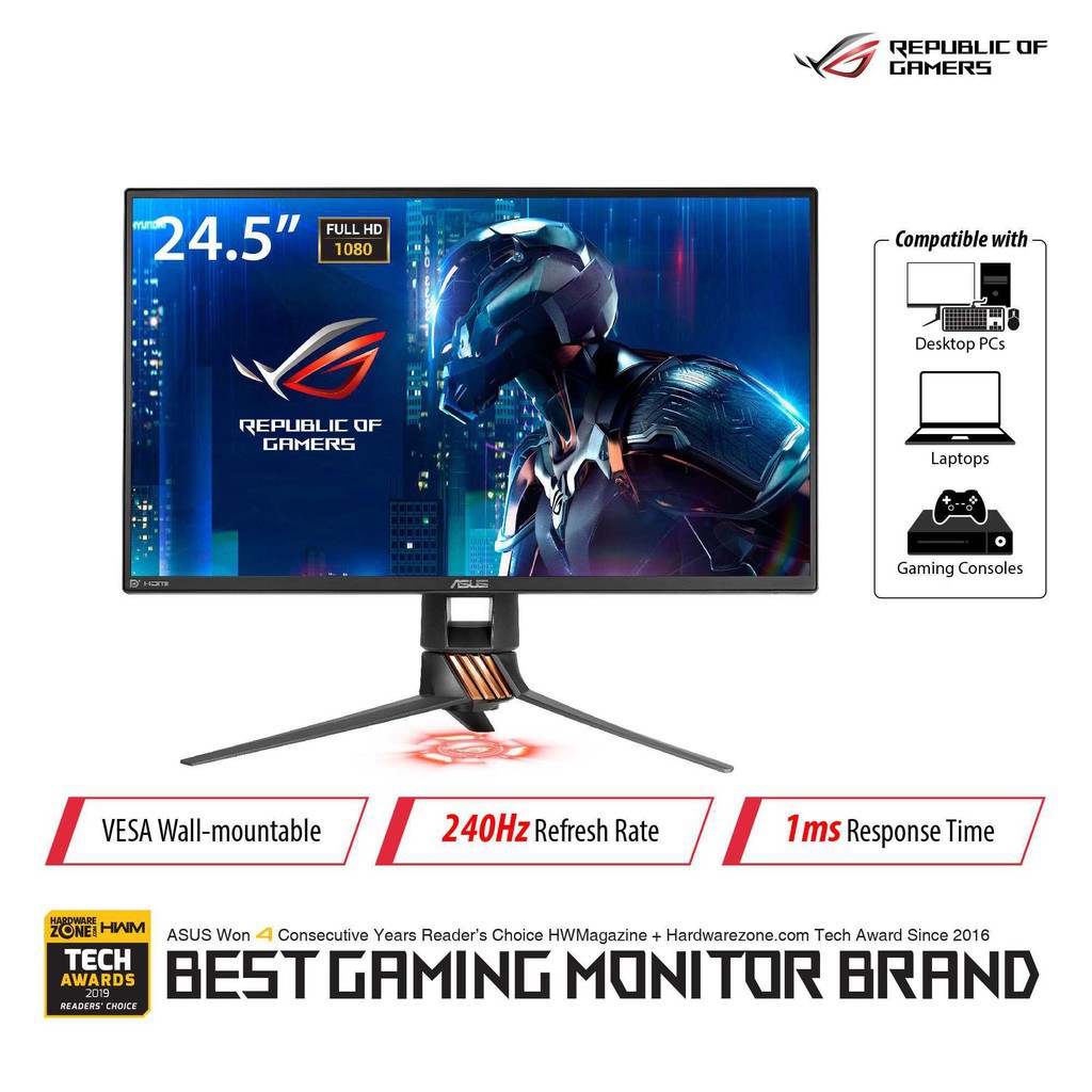 Asus Rog Swift PG258Q Gaming Monitor – 25 Inch Fhd (1920X1080), Native ...