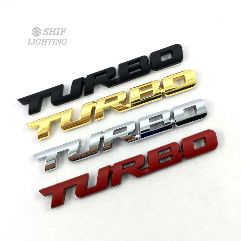 1 x Metal TURBO Letter Logo Car Auto Rear Trunk Lid Emblem Badge ...