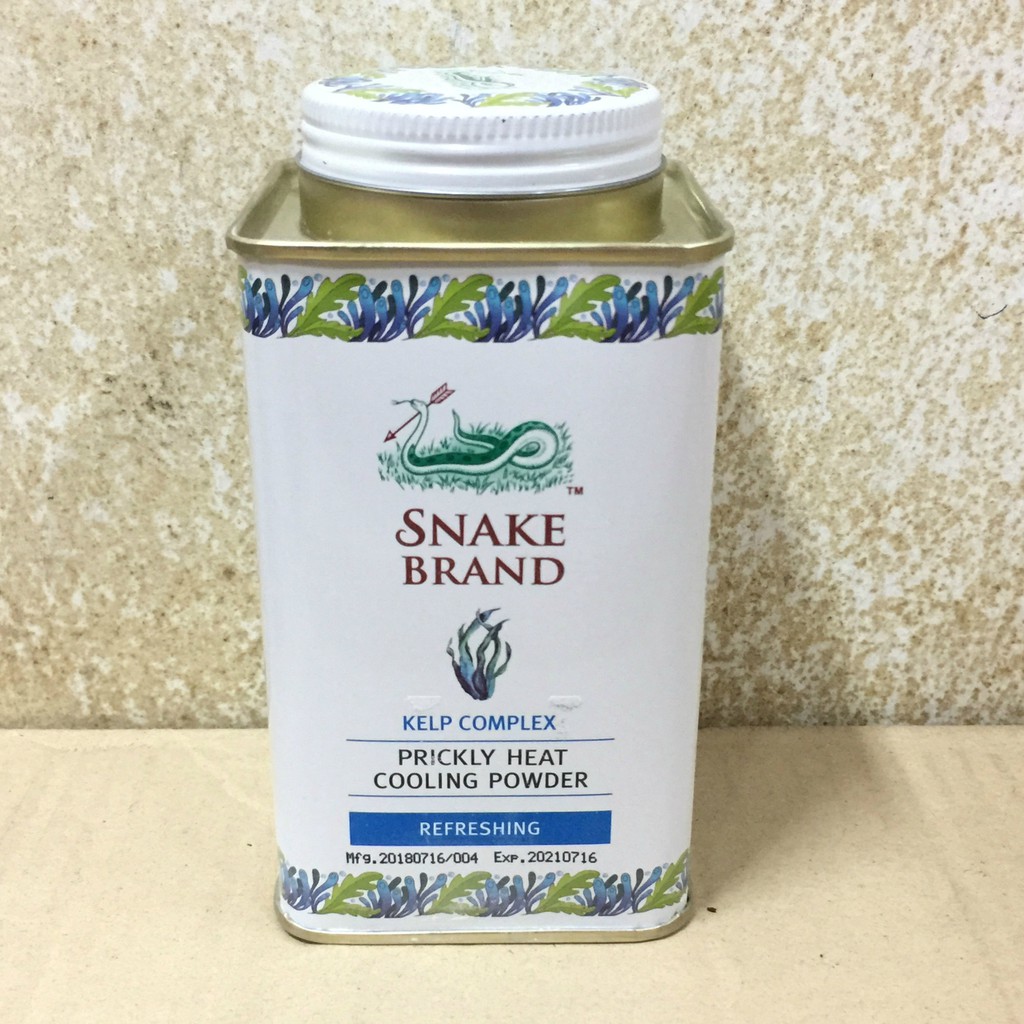 Snake Brand Prickly Heat Cooling Powder Refreshing Kelp Complex 140 ...