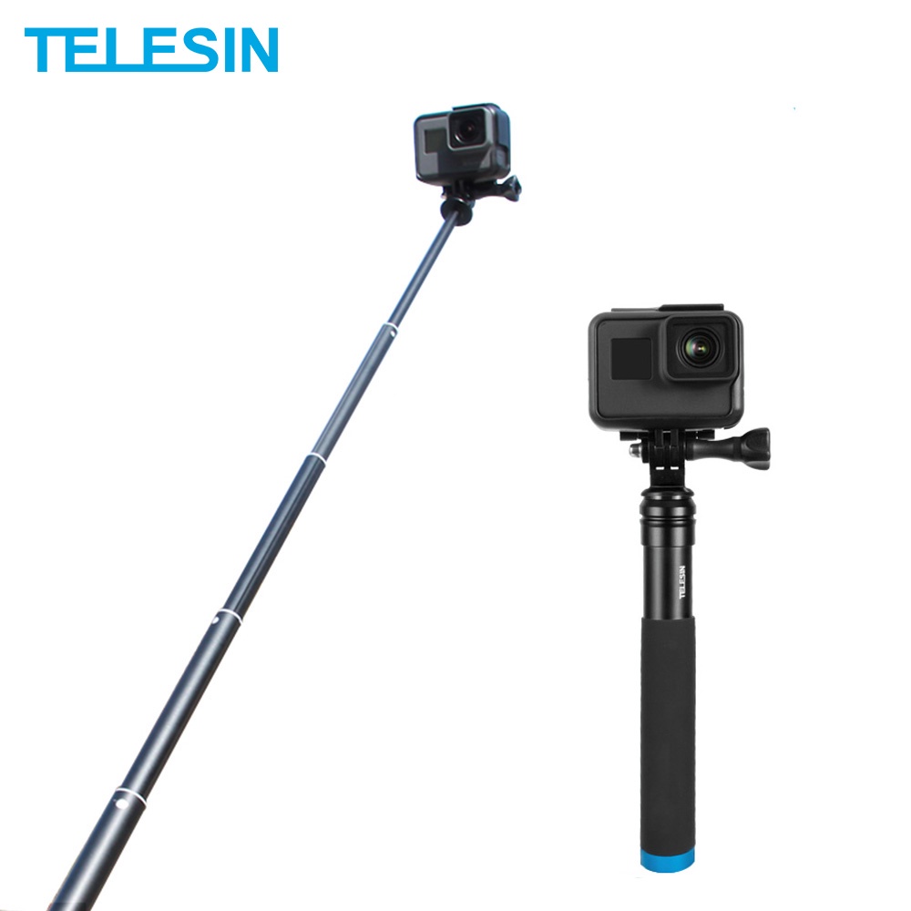 Telesin Aluminum Alloy Extendable Handheld Selfie Stick Telescoping