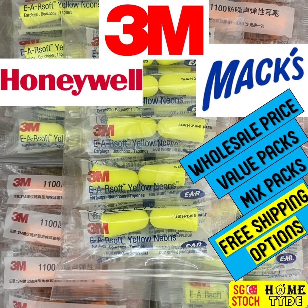 3M Earplug / Ear Plug / E-A-Rsoft Yellow Neons 312-1250 / Honeywell ...