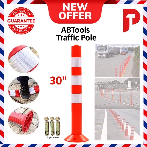 Safety Cone 30” Traffic Heavy Duty Safety Delineator Cone Pole Barrier ...