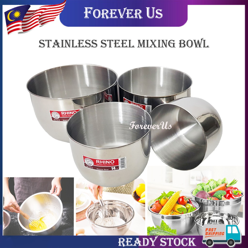 Stainless Steel Mixing Bowl Bakeware Flour Basin Salad Bowl Steamer ...