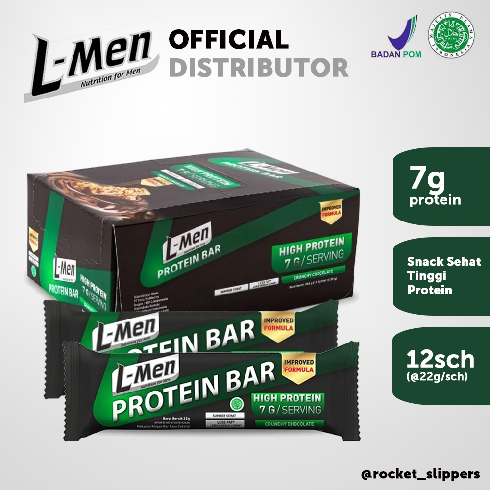 L-men Protein Bar Crunchy Chocolate 12 sachets - Low Fat High Protein ...