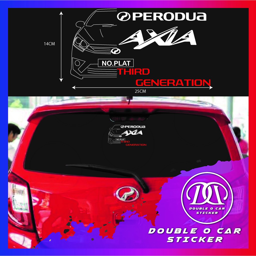 Perodua Axia third generation shape&words sticker KI00130(PM ME NO ...