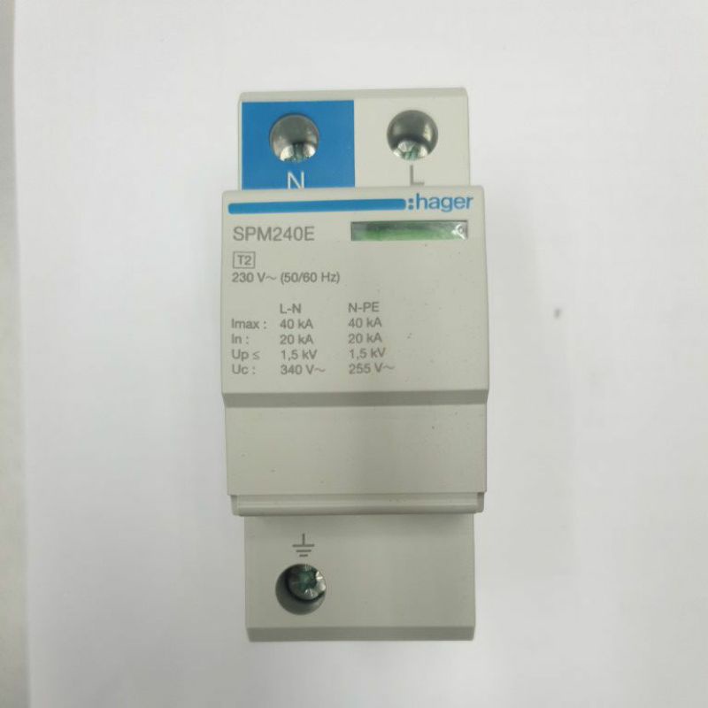HAGER SPM22OE / SPM240E 2 Pole Monobloc Surge Protection Devices ...