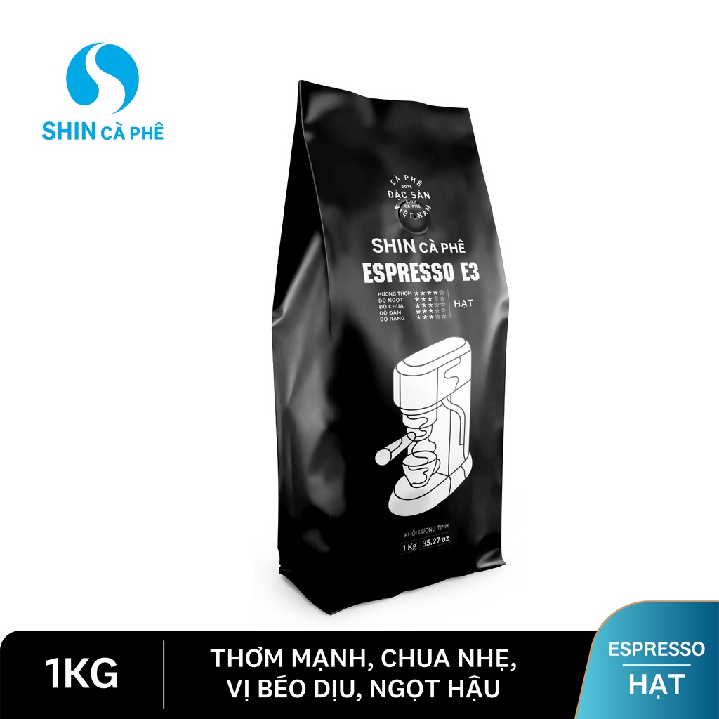 Espresso Coffee E3 - SHIN Coffee - Machine brewed coffee - 1kg pack ...
