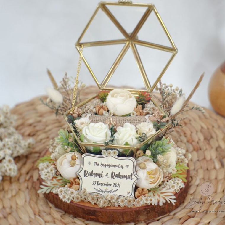 Wedding Proposal Engagement RING BOX/RING BOX Terrarium RUSTIC HEXAGON ...