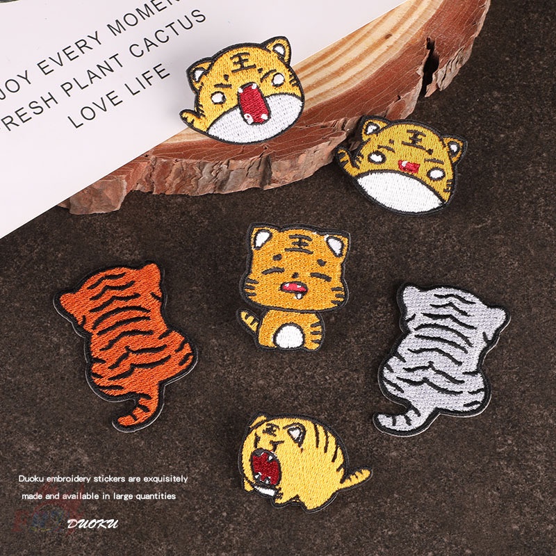 Cartoon Little Tigers Self-adhesive Sticker Patch 1Pc DIY Sew on Iron on Embroidery Clothes Bag ...