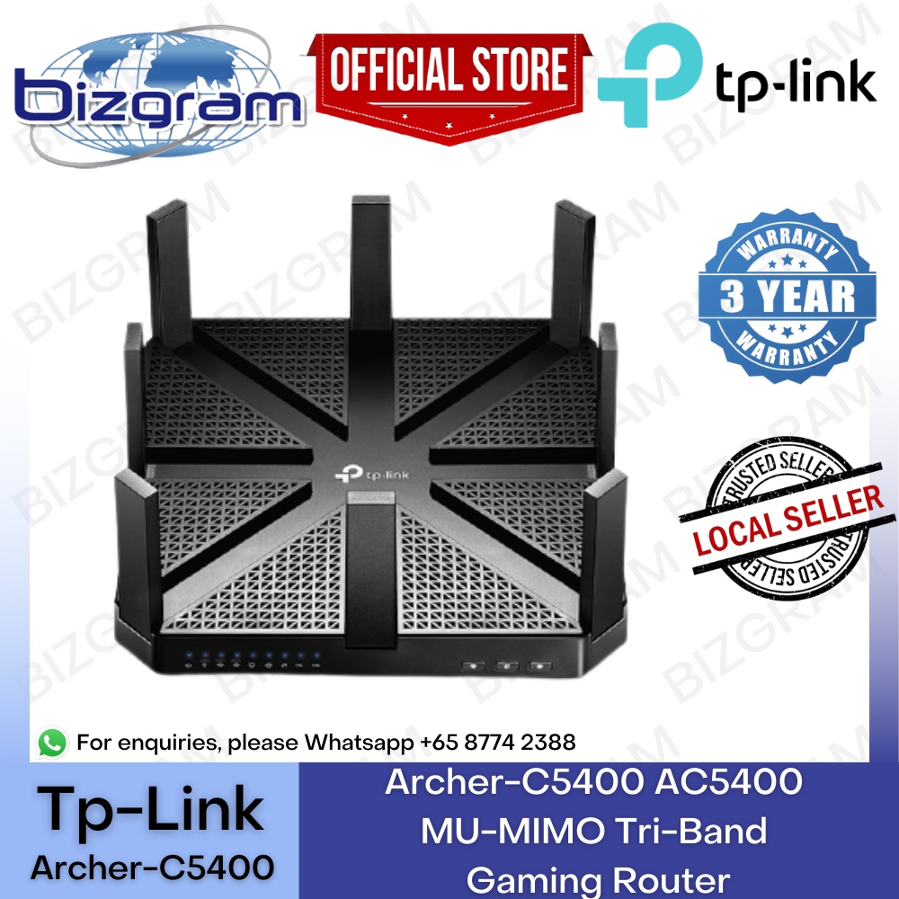 Tp-Link Archer C5400 AC5400 MU-MIMO Tri-Band Gaming Router (3-Year SG ...