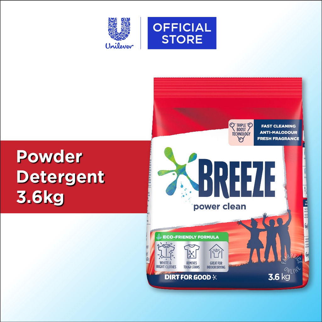 Breeze Power Clean Powder Detergent 3.3kg | Shopee Singapore
