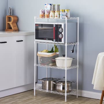 PUTIH Krisbow WHITE WIRE RACK 4 Tier stacking rack/Kitchen Rack/Iron ...
