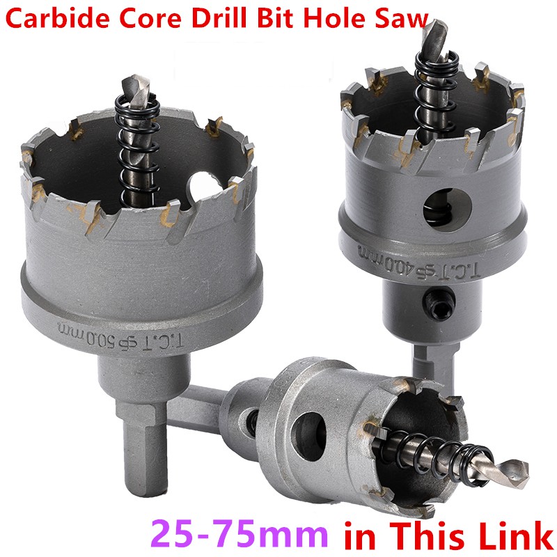 1pcs 25-75mm Core Hole Saw Carbide Tip TCT drills For Steel Carbide ...