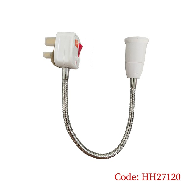 E27 Light Bulb Lamp Holder Rod Extention with 13A 3 Pin Plug Top ...