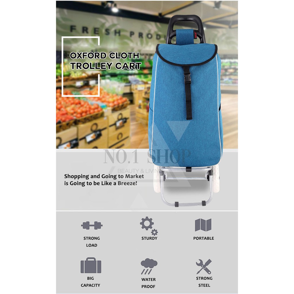 🇸🇬 Foldable Market Trolley with Bag / Shopping Trolley / Foldable ...