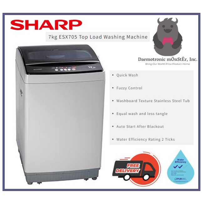SHARP ESX705 Top Loading Washer (7kg) | Shopee Singapore
