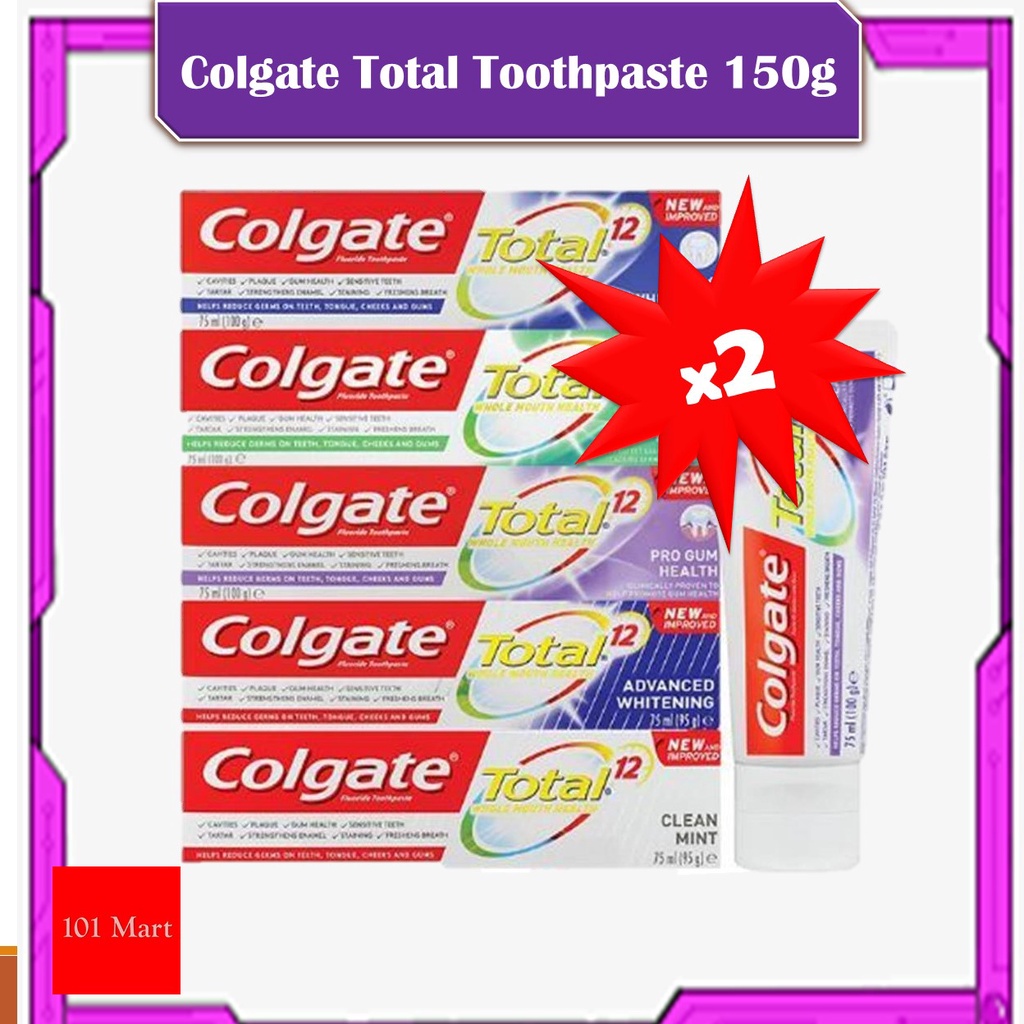 Colgate Total Toothpaste, 150g [Bundle Of 2] | Shopee Singapore