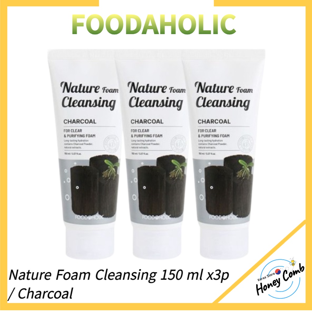 [FOODAHOILC]Nature Foam Cleansing 150ml x 3p/Charcoal/Clean pores/Fresh ...