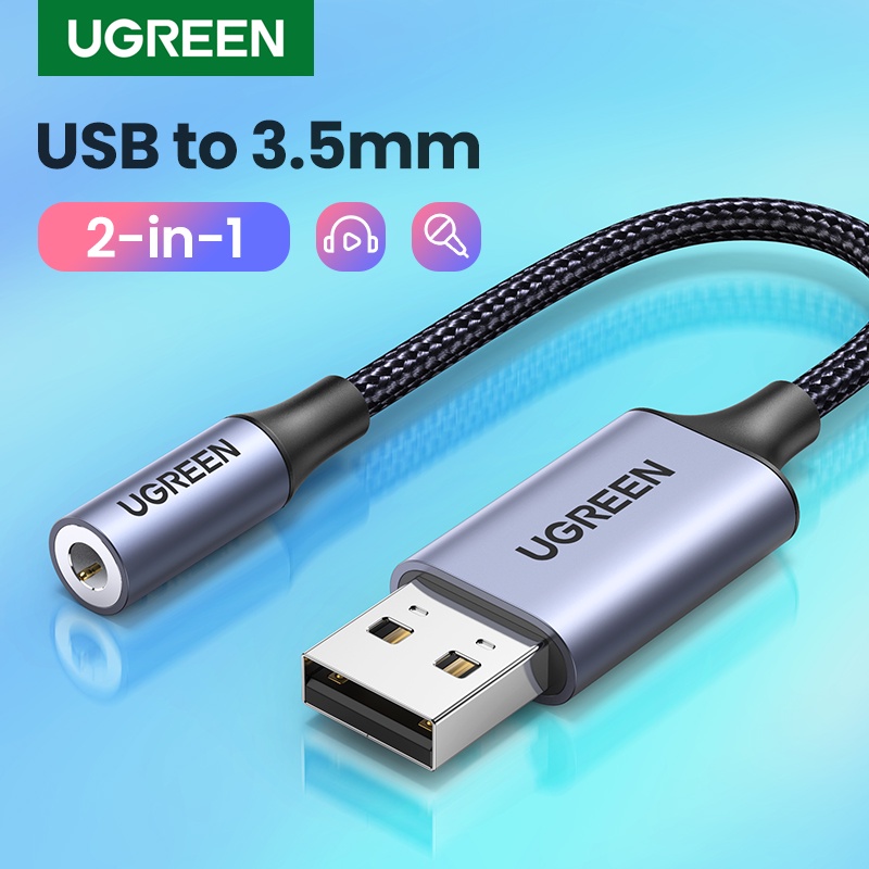 UGREEN USB Sound Card USB to 3.5mm Jack Audio Adapter USB to Aux Cable ...