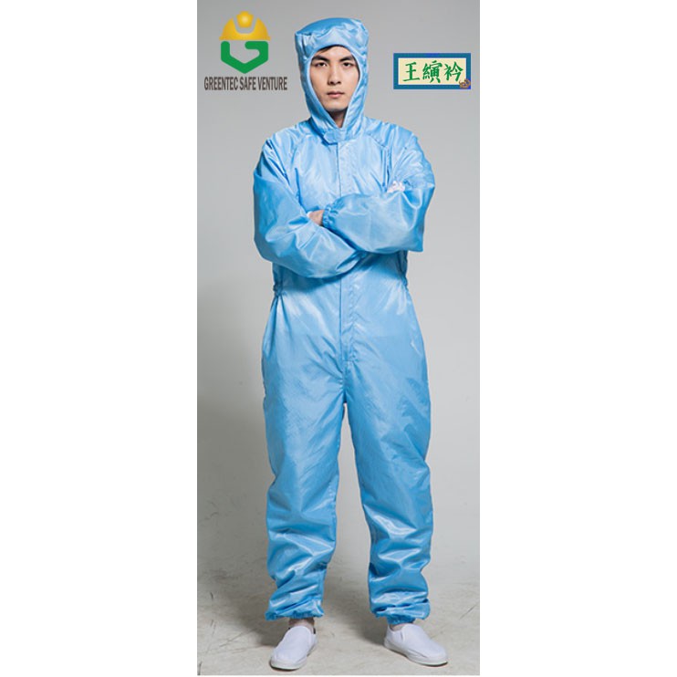 Pakaian Kilang Cleanroom ESD antistatic Jumpsuit coverall stripe ...