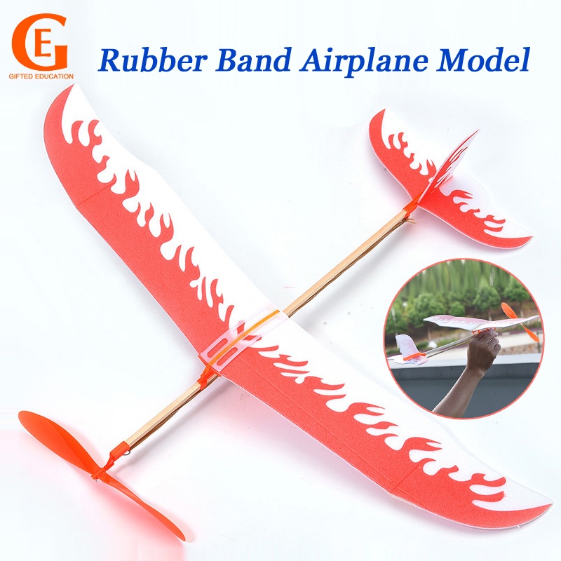 Rubber Band Airplane Model Rubberband Power Assembled Glider Kid ...