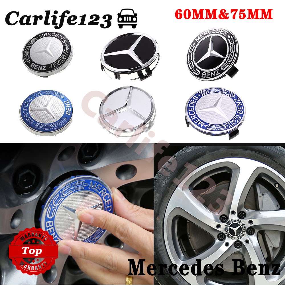 4pcs Mercedes-Benz Wheel Center Caps Hub Caps 75MM & 60MM Fits all ...
