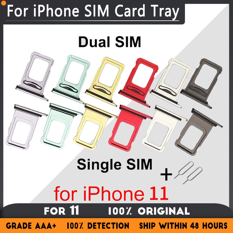 11 New Nano Sim Card Tray Holder Tray Slot for iphone 11 Replacement ...