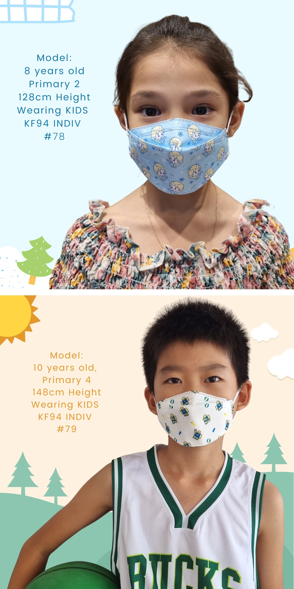 mixshop NEW DESIGNS KF94 KIDS MASK, INDIVIDUAL PACKAING, BFE>99%, SG ...