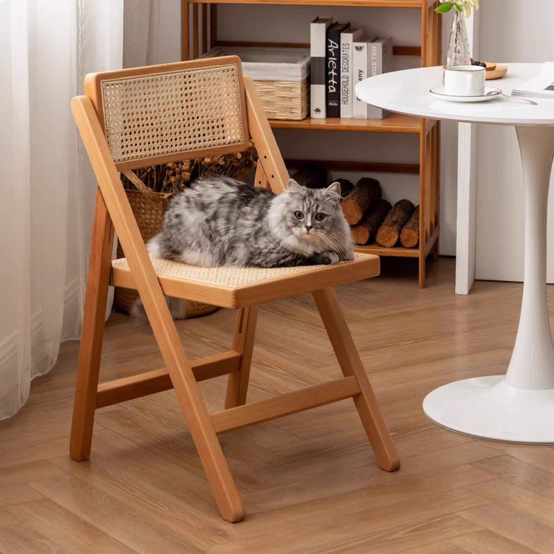 Chairs Dining [Ready Nordic Study Rattan Chair Foldable Stock] Balcony ...