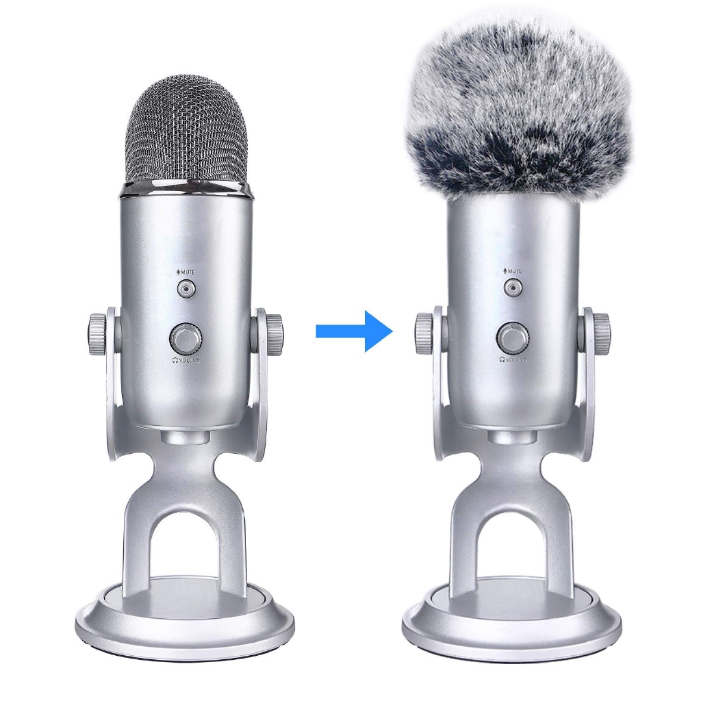 Microphone Furry Windscreen - Mic Wind Cover Fur Filter As Foam Cover ...