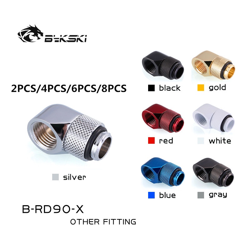 Bykski PC water cooling Fittings 90 degree tube connector G1/4 male to ...
