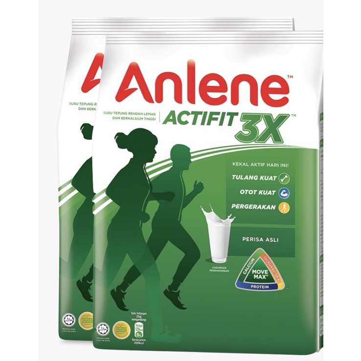 [Bundle of 2] ANLENE ACTIFIT 3X PLAIN MILK POWDER - 950g | Shopee Singapore