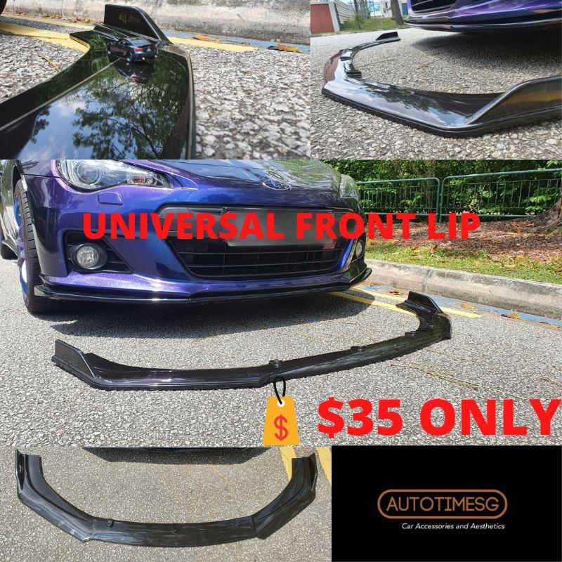 Gloss Black Universal Car Front Lip Spoiler | Easy Installation ...
