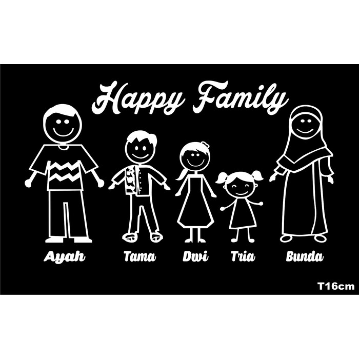 Happy family Muslim car stickers | Shopee Singapore