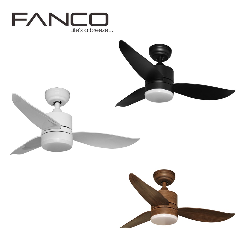 FANCO F-STAR DC Motor Ceiling Fan with 3 Tone LED Light Kit and Remote ...