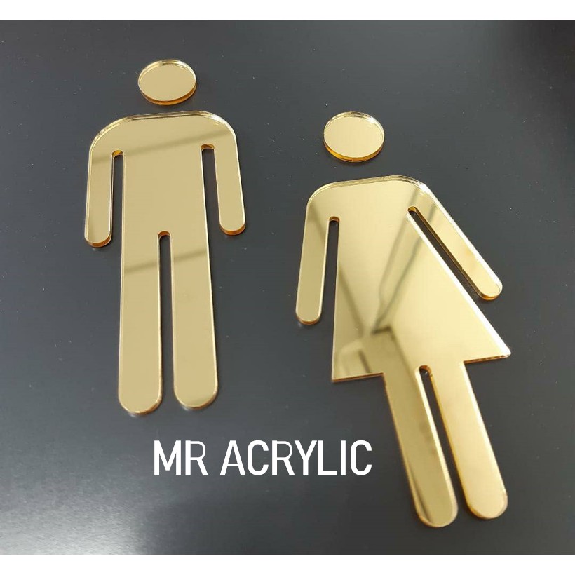 Toilet Sign Acrylic / Akrilik Tandas Logo (1set - 2legs) | Shopee Singapore