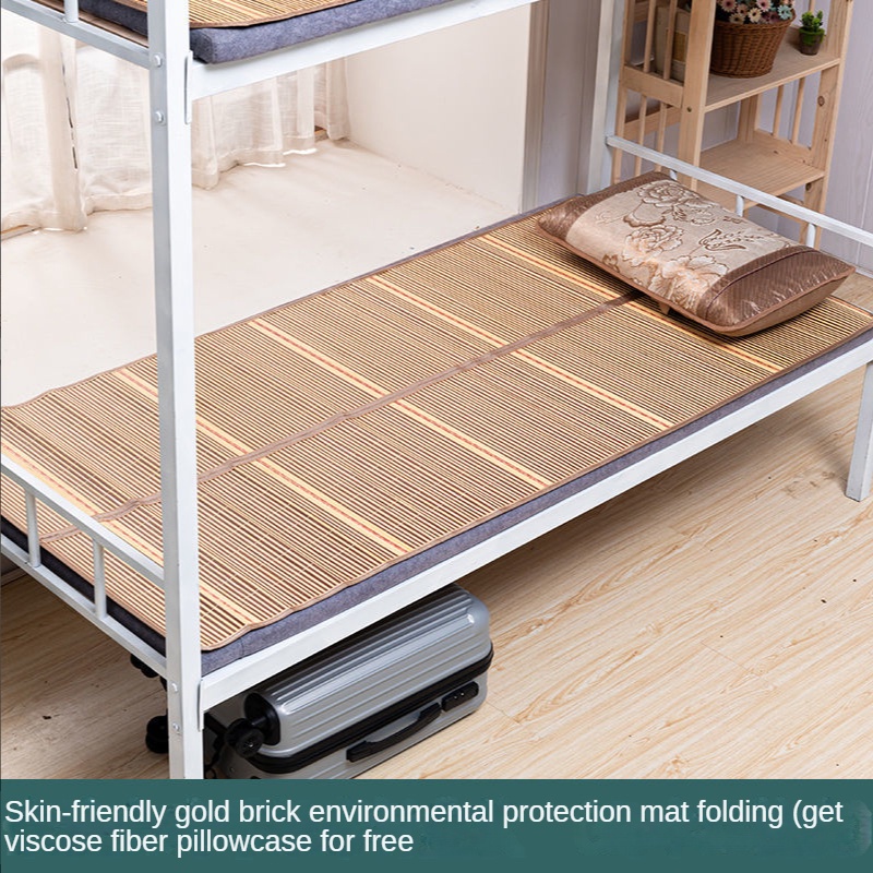 Bamboo Mat Summer Sleeping Mat 1.5 M Double-Sided Foldable Single Bed ...