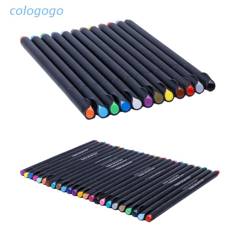 COLO Fineliner 12 / 24 Colors Pen Set 0.4mm Fine Tip Line Writing ...