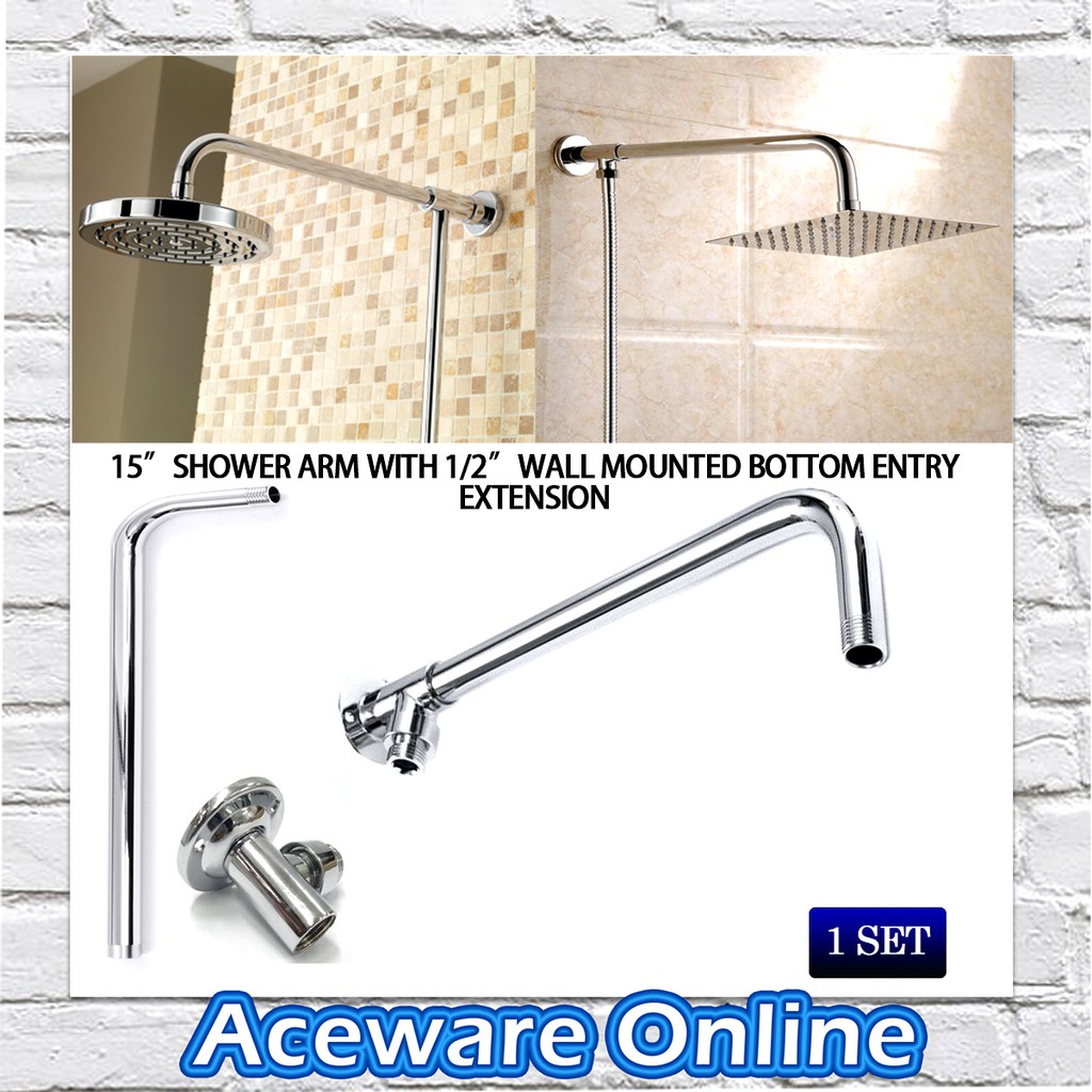 Stainless Steel G1/2”Shower Hose Extension Wall Mounted Bottom Entry ...