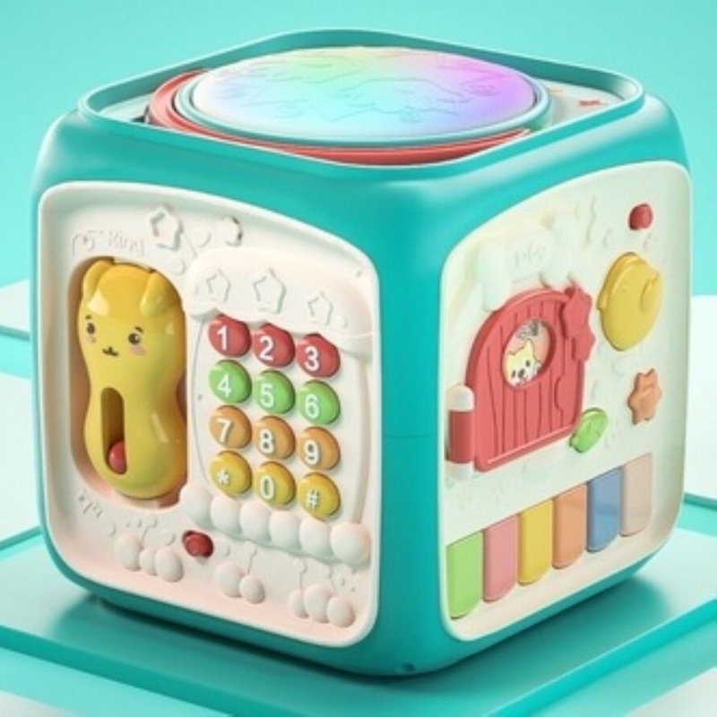 Baby Multi-Function Musical Toy Six-Sided Hand Drum Knocking Piano ...